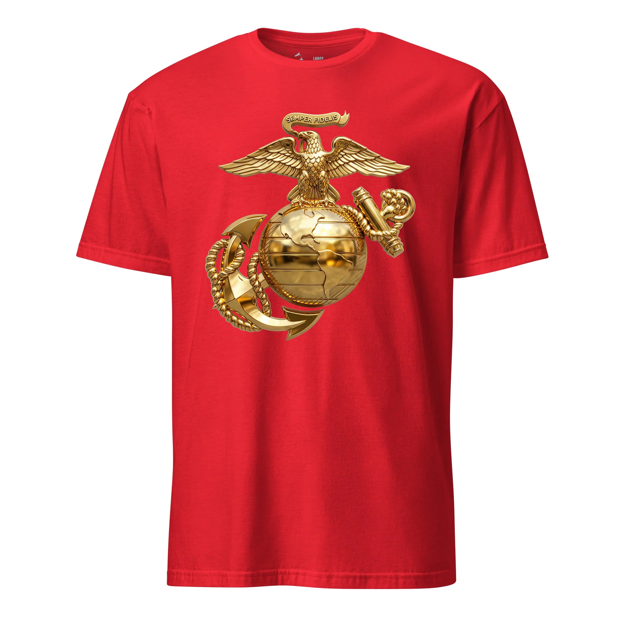 Metallic Gold Eagle Globe & Anchor T-Shirt | USA Made USMC EGA Tee